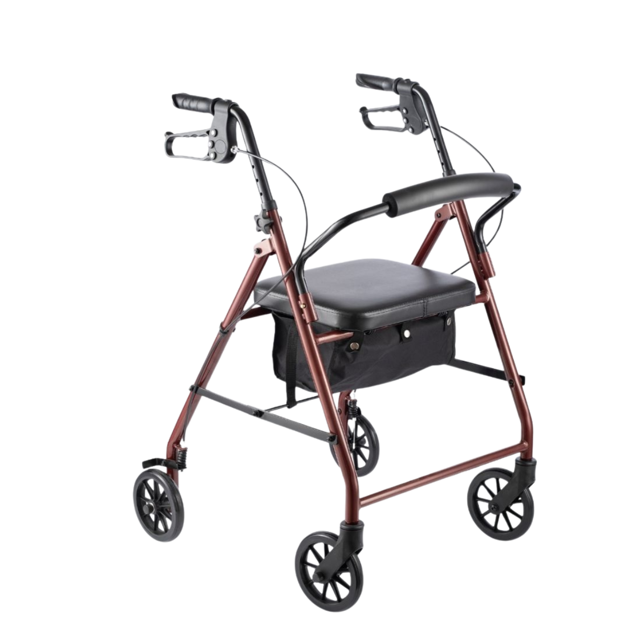 Rollator / 4-Wheeled Walker with Foam Seat and Bag - Summit Surgical
